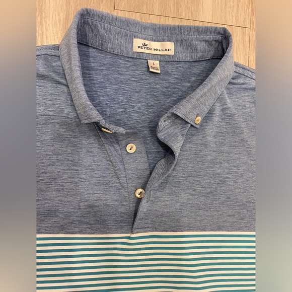 Peter Millar | Shirts | Peter Millar Polo Shirt Adult Large Golf Blue ...